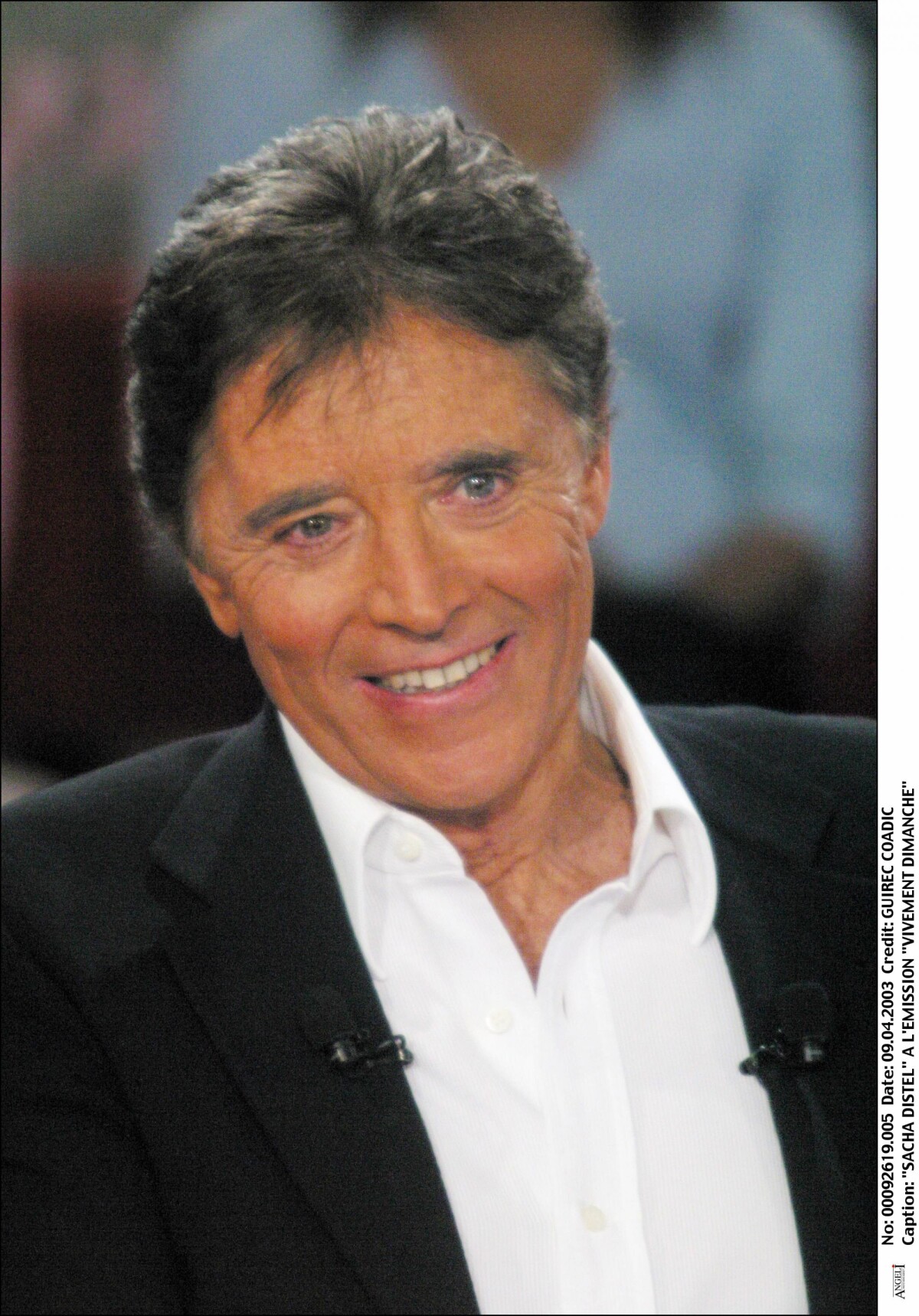 Photo : Sacha Distel - Vivement Dimanche, le 9 avril 2003 - Purepeople