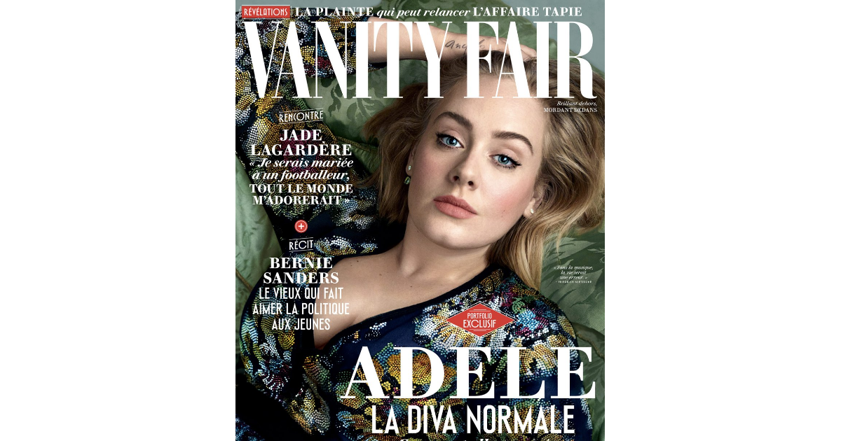 Adele en couverture de l'édition française de Vanity Fair, en kiosques ...