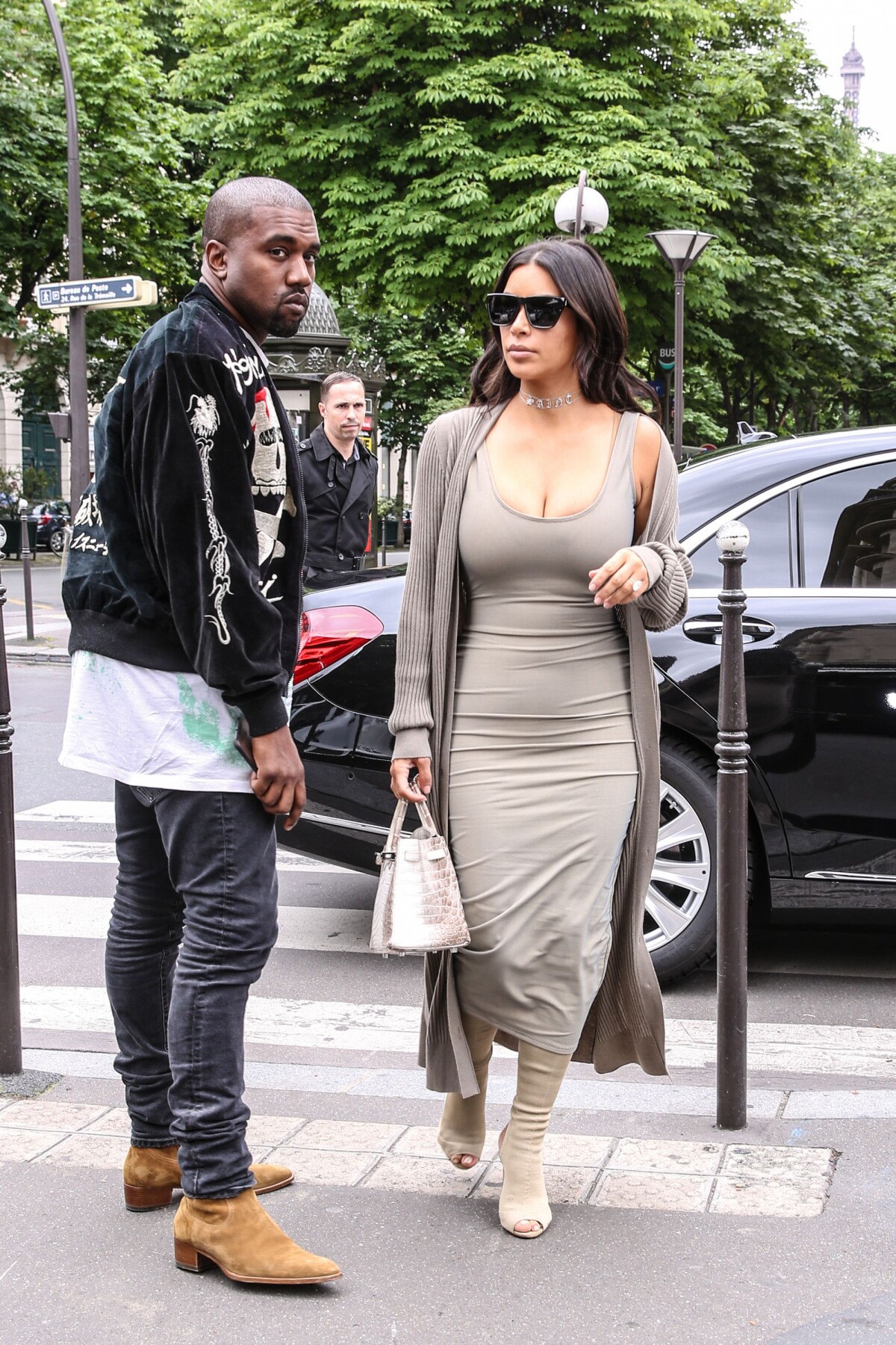 Photo : Kim Kardashian et son mari Kanye West arrivent à l'aéroport de ...