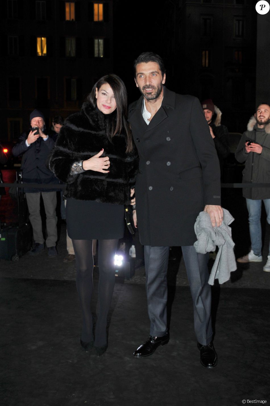Gianluigi Buffon et sa compagne Ilaria D'Amico - Soirée Black and White ...
