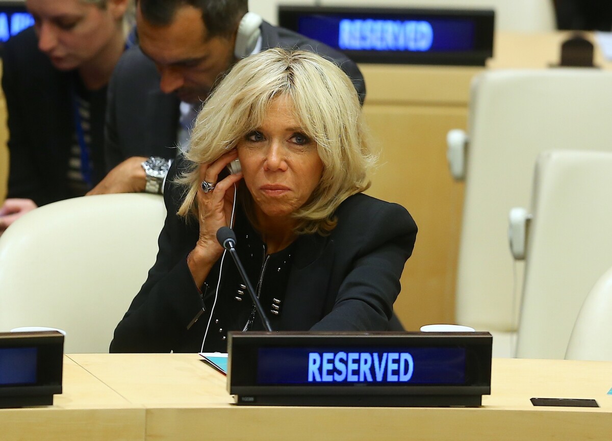Photo : Brigitte Macron assiste au débat "Education for All" au siège ...