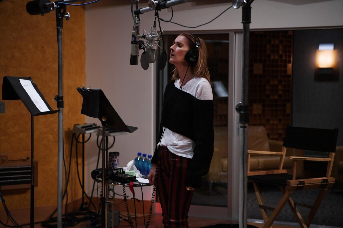 Photo : Céline Dion en studio. Facebook, décembre 2017 - Purepeople