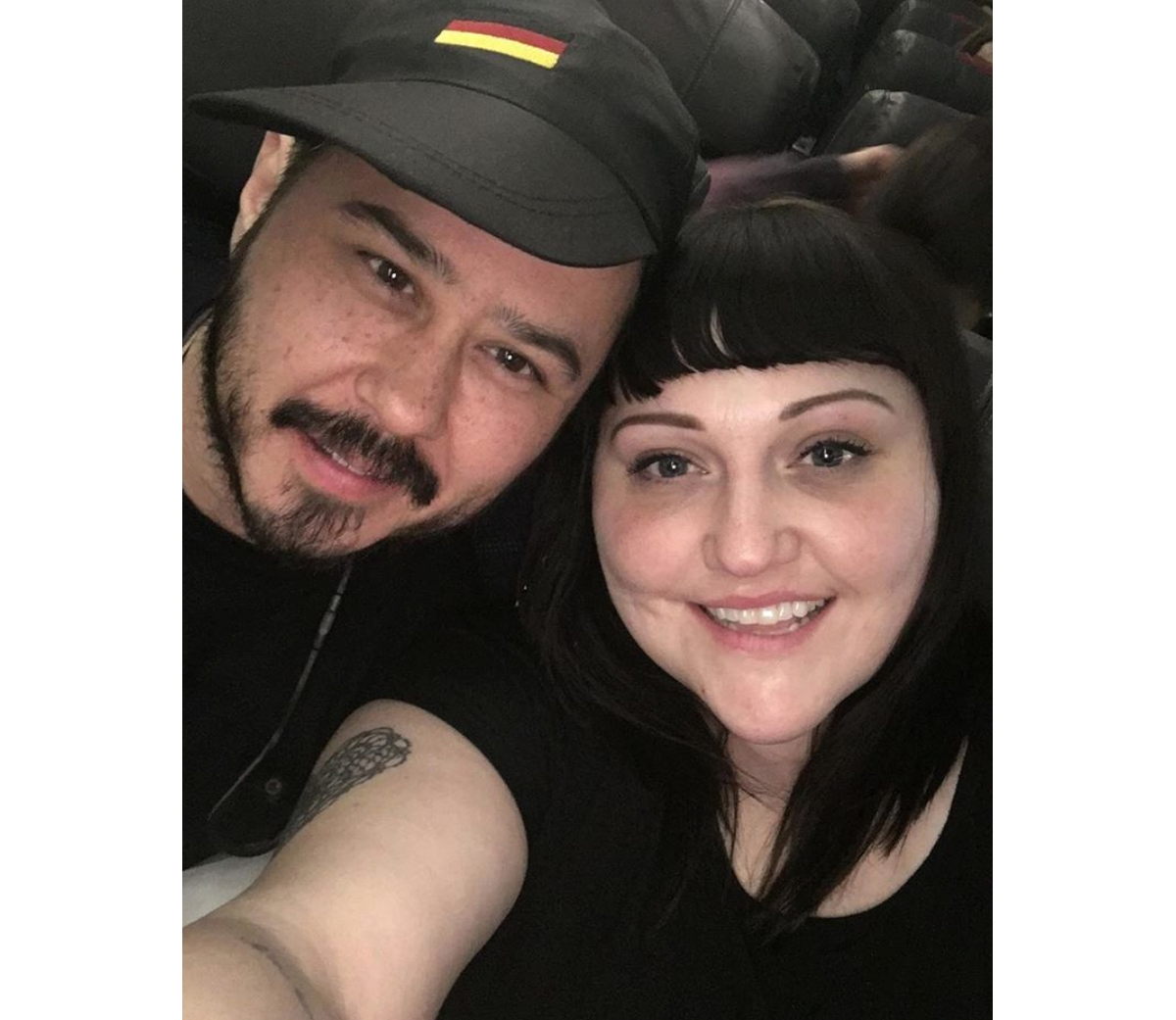 Photo : Beth Ditto et son amoureux Teddy Kwo, janvier 2018. - Purepeople