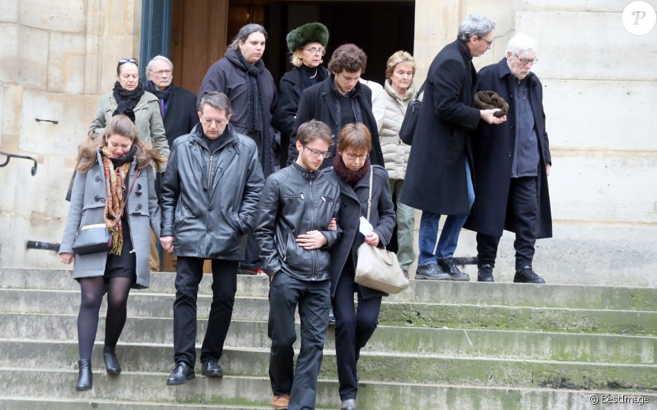 Jacques Destoop (veuf de Geneviève Fontanel) - Sortie des obsèques de ...