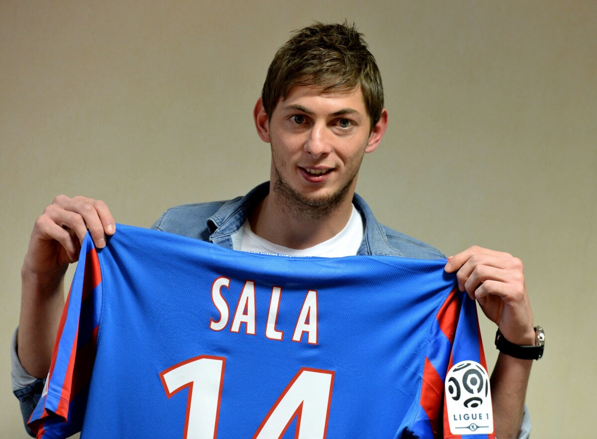 Photo : Emiliano Sala lors de sa présentation à Caen le 28 janvier 2015 ...