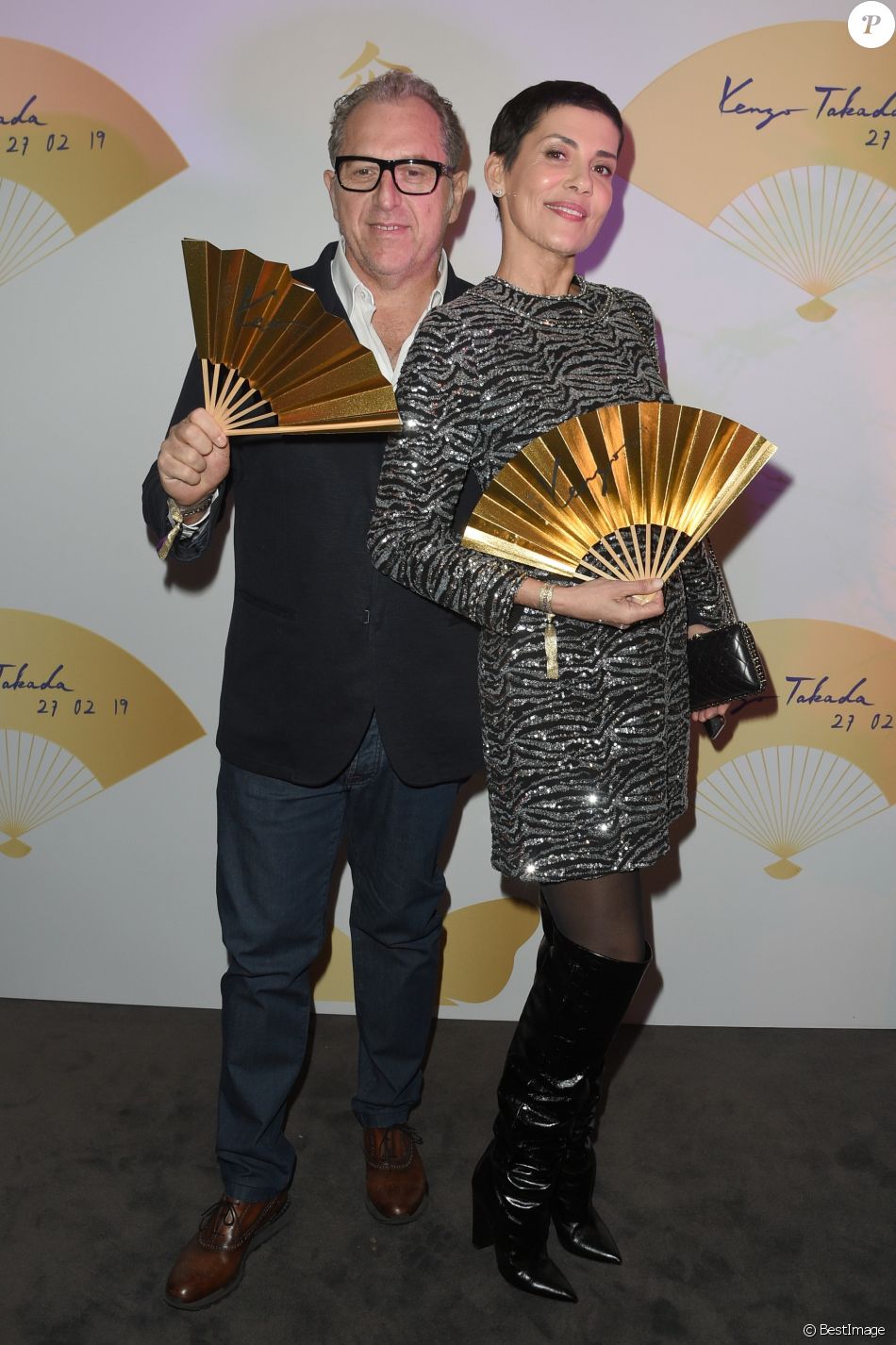 Cristina Cordula et son mari Frédéric Cassin pendant la soirée Kenzo ...