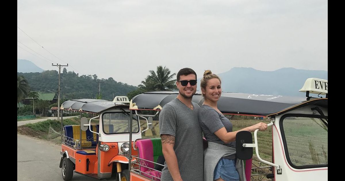 Tyler Skaggs et sa femme Carli Miles, photo Instagram de leur séjour en ...