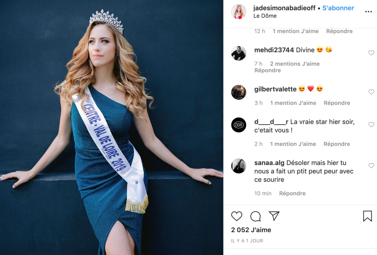 Photo : Miss Centre - Val de Loire, Jade Simon-Abadie, le 13 décembre ...