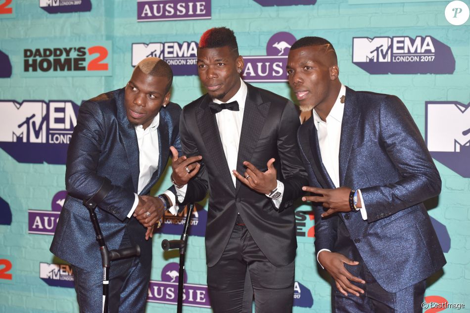 Paul Pogba avec ses frères Florentin Pogba et Mathias Pogba à la soirée ...