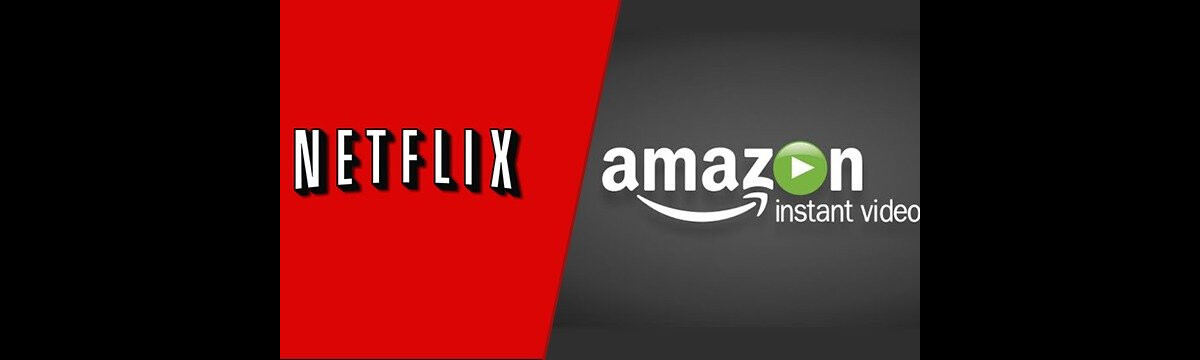 Photo : Montage- Logo Netflix + logo d'Amazon Prime Video. - Purepeople