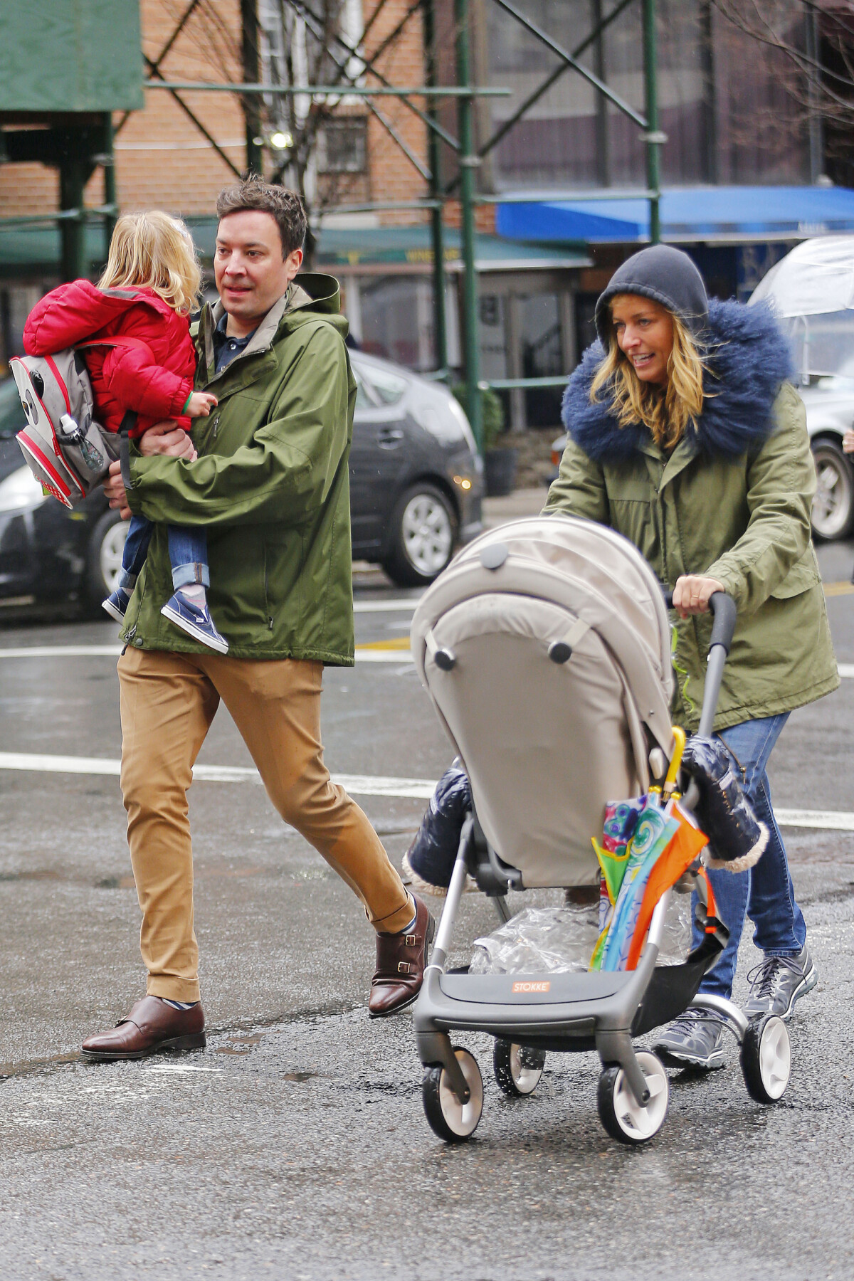Photo : Exclusif - L'animateur Jimmy Fallon et sa femme Nancy Juvonen s ...