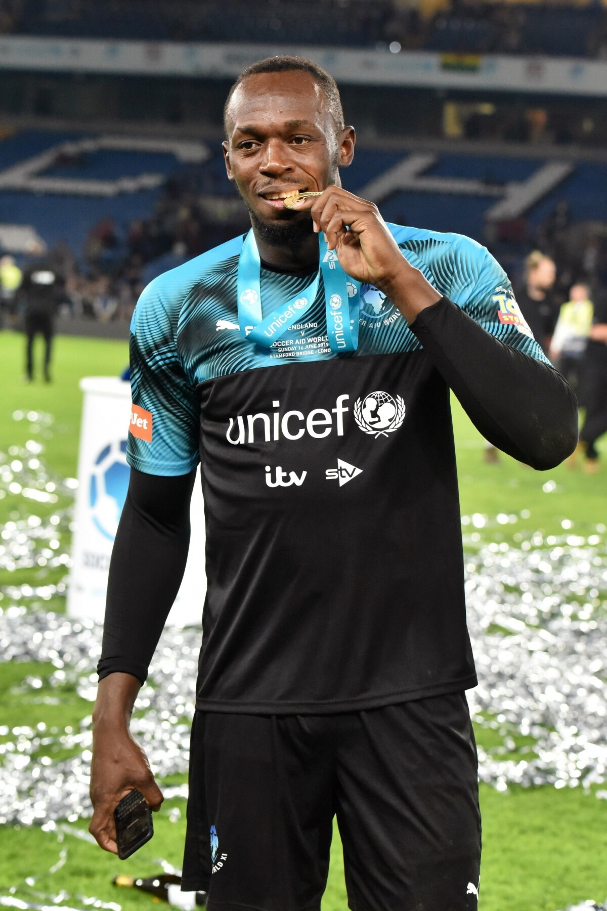 Photo : Usain Bolt participe au match caritatif "Soccer Aid for UNICEF ...