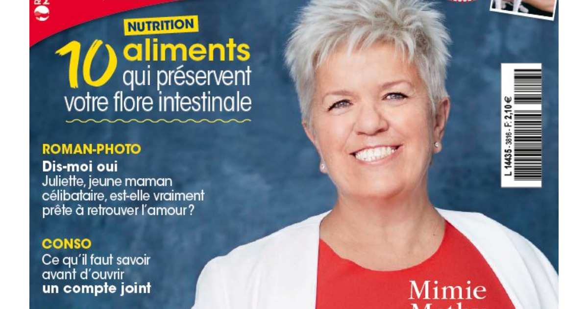 Mimie Mathy en couverture du magazine Nous Deux, paru le 18 août 2020 ...