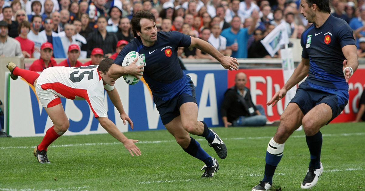 Christophe Dominici lors du match France - Géorgie à la Coupe du monde ...