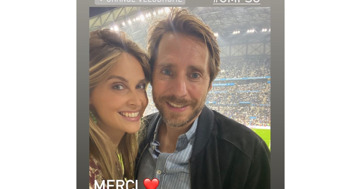 Ophélie Meunier et Mathieu Vergne au match OM - PSG le dimanche 24 ...