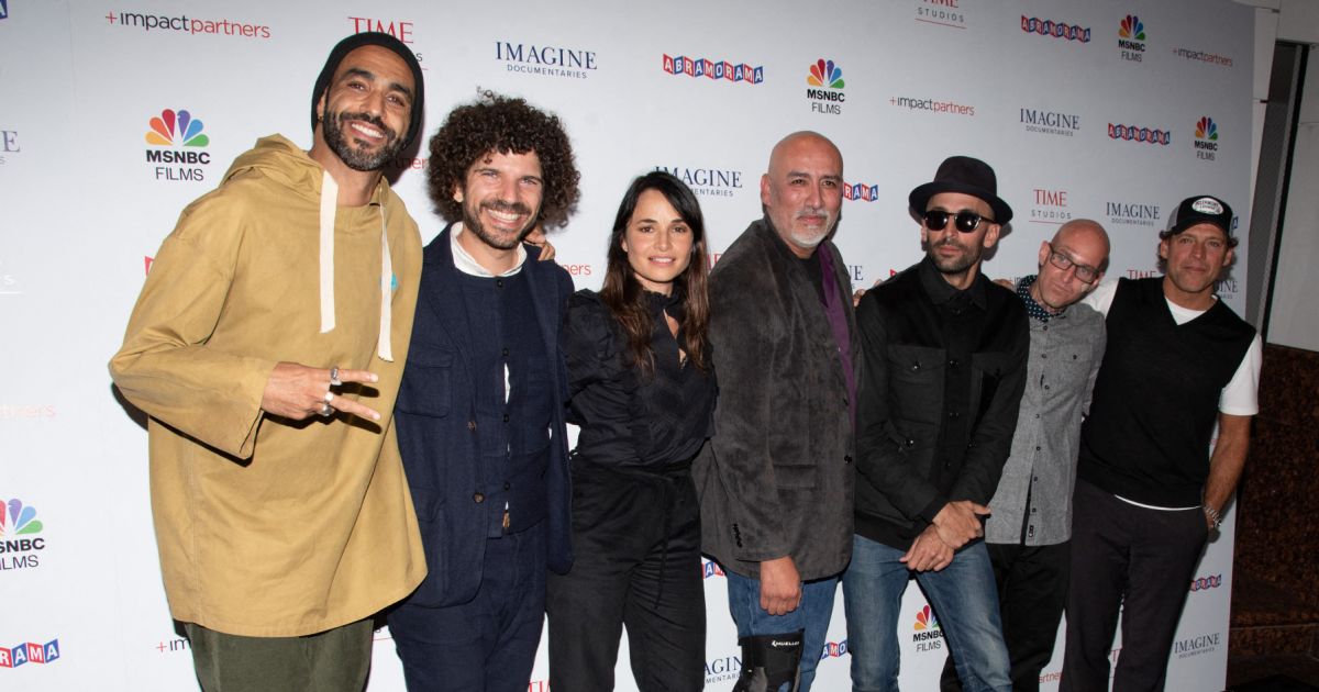 Marc Azoulay, Mia Maestro, JR et l'équipe du film - Première du film ...
