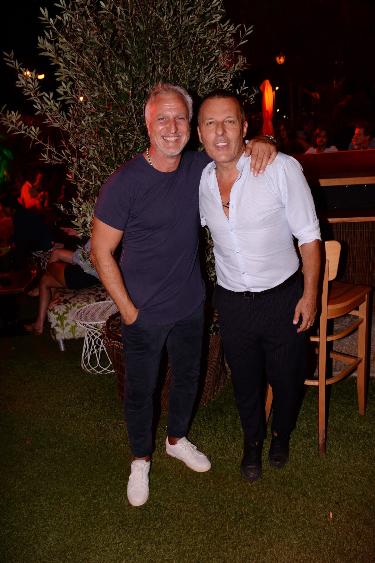 Photo : Exclusif - David Ginola et Jean-Roch à la discothèque VIP Room de Saint-Tropez, France ...