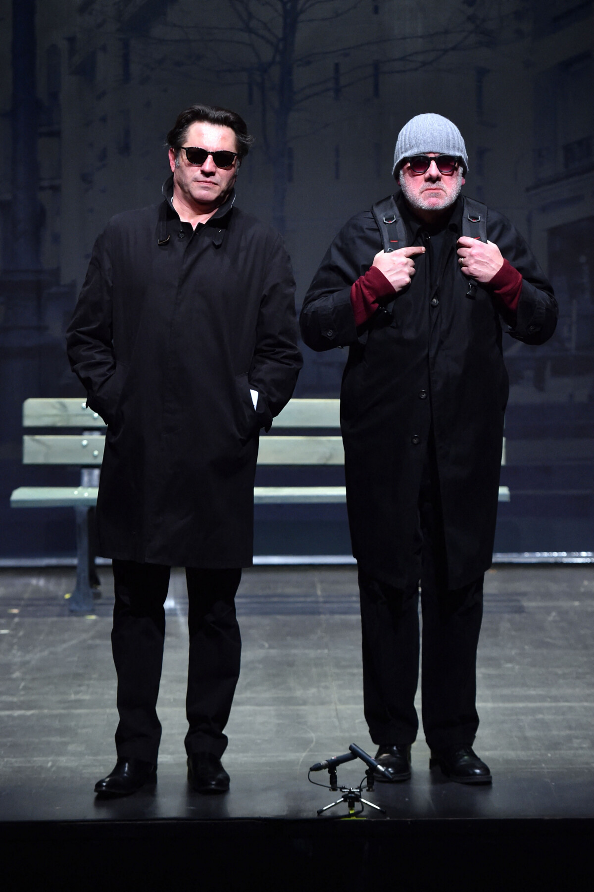 Photo : Pierre Cassignard, à gauche et Eric Prat durant la générale de la pièce "Ca Va ?" de ...