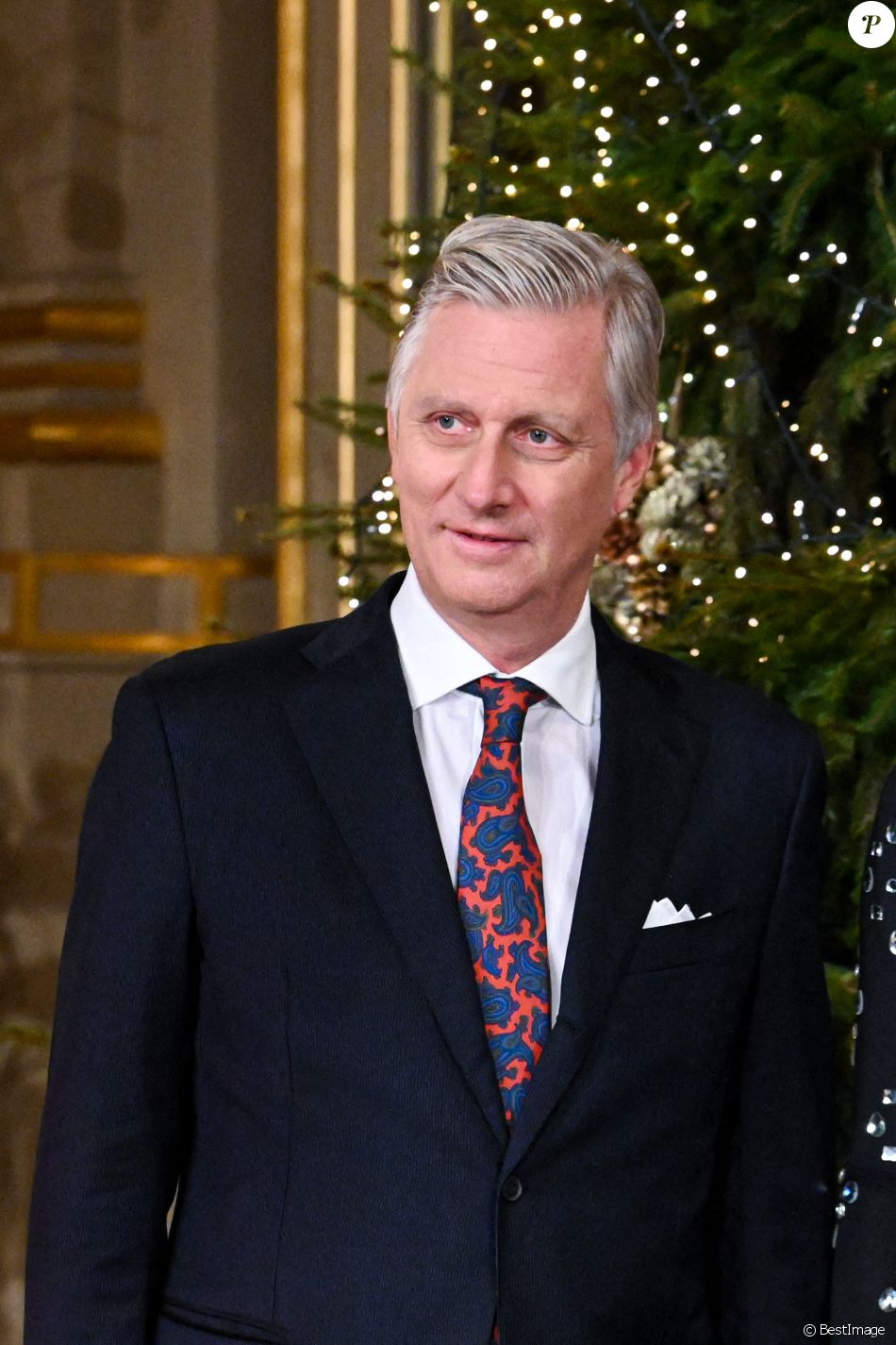 Le roi Philippe de Belgique lors du concert de Noël 2021 à Bruxelles le ...