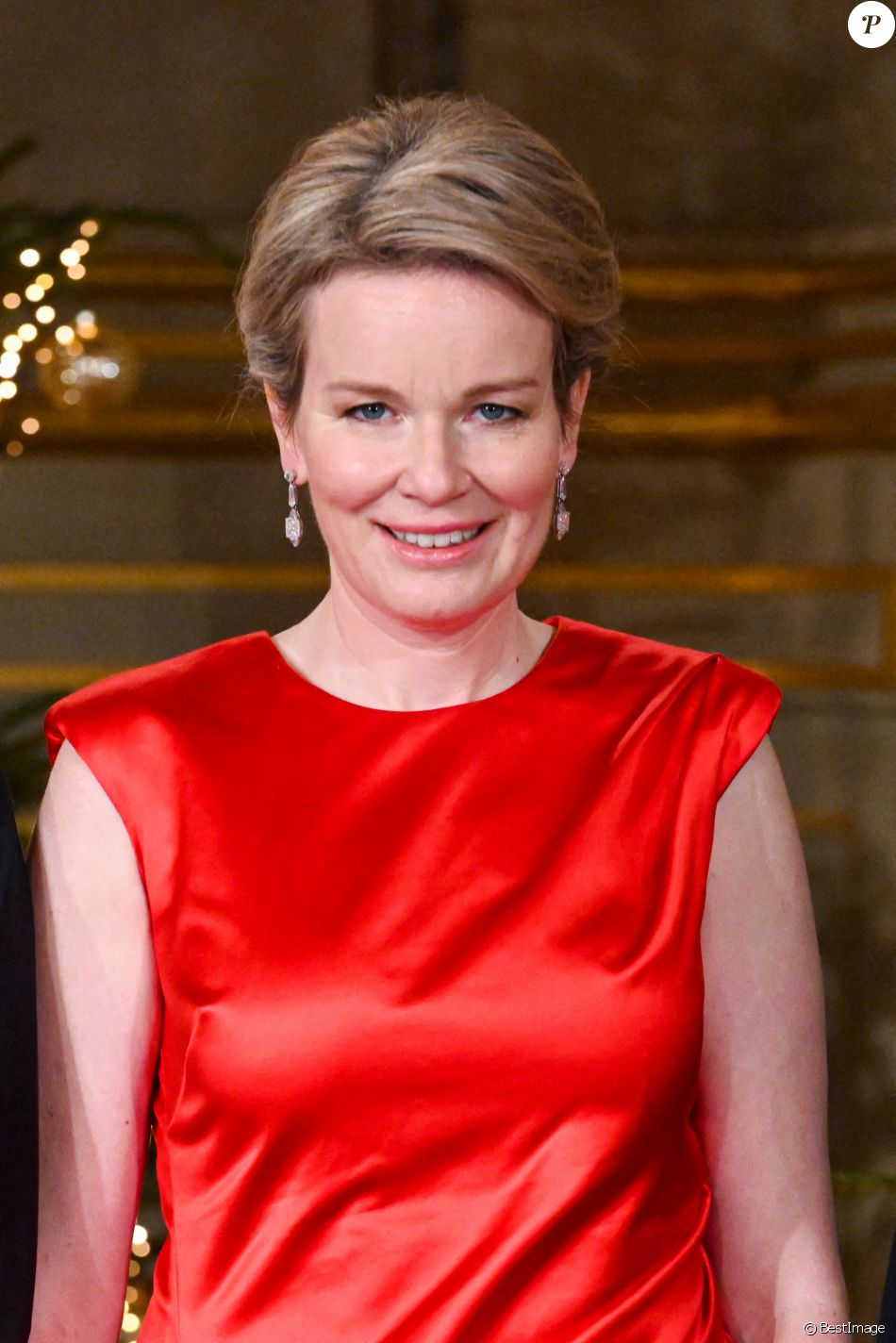 La reine Mathilde de Belgique lors du concert de Noël 2021 à Bruxelles ...