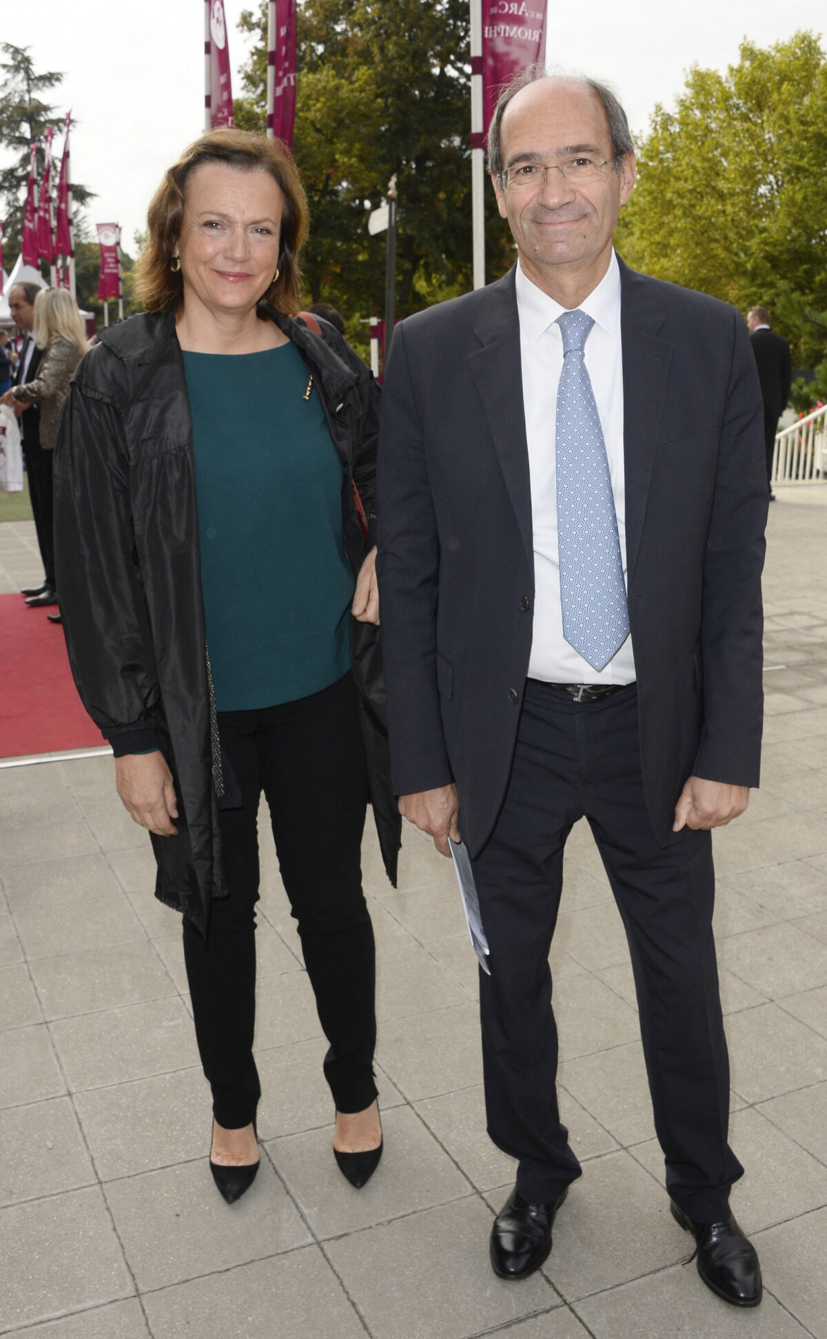 Photo : Eric Woerth avec sa femme Florence - 92eme Qatar Prix de l' Arc de Triomphe sur l ...