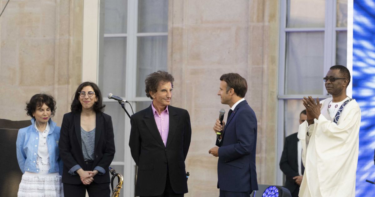 Rima Abdul-Malak, ministre de la Culture, Jack Lang, Emmanuel Macron ...
