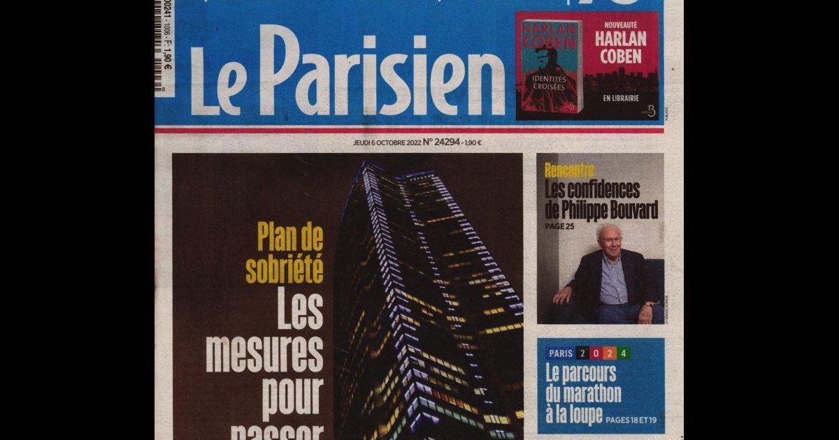 Couverture du Parisien, le numéro du jeudi 6 octobre 2022. - Purepeople