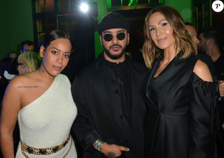 Amel Bent, Slimane (Slimane Nebchi) et Vitaa lors de la soirée de ...