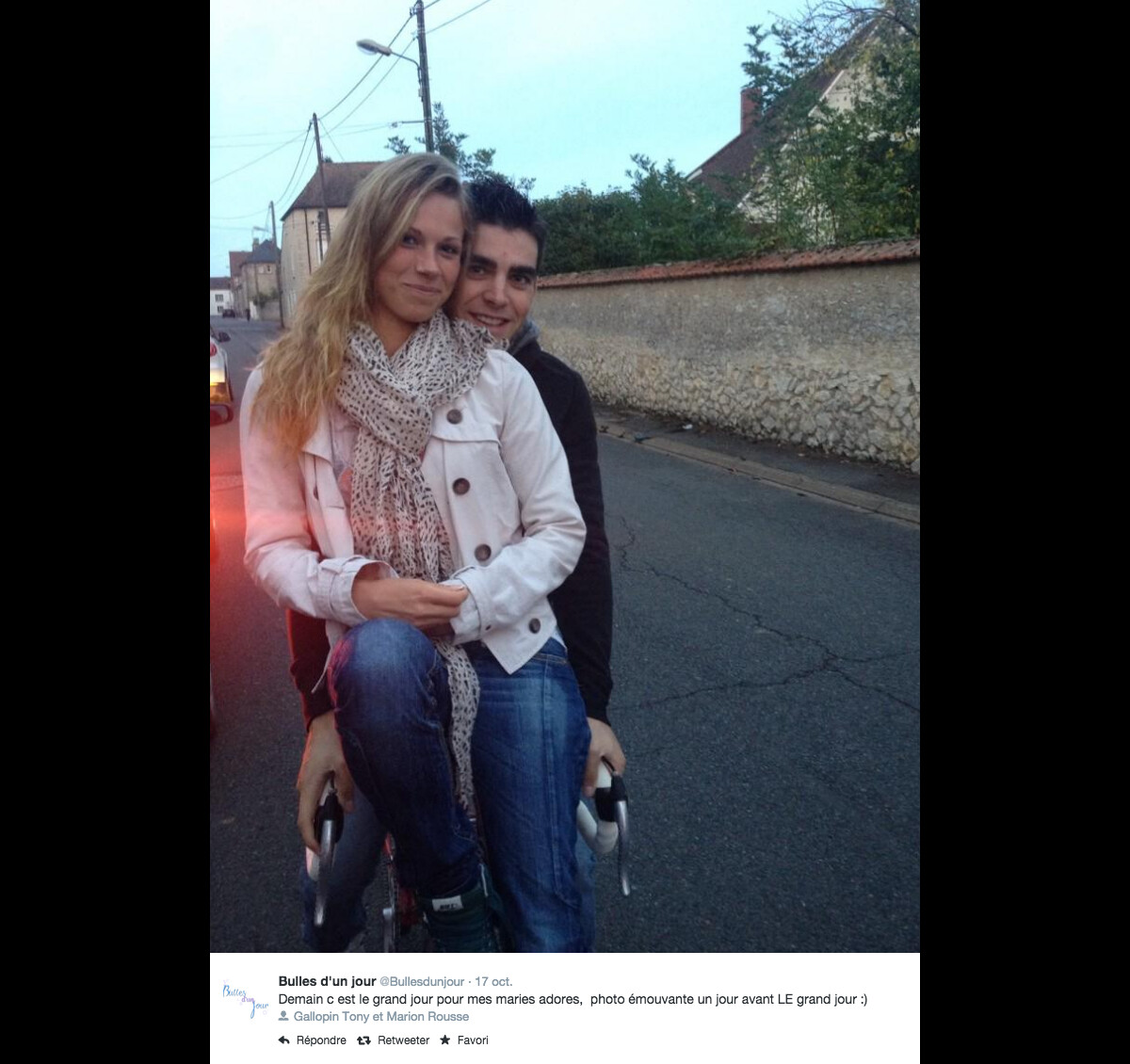 Photo : Tony Gallopin et Marion Rousse - octobre 2014 - Purepeople