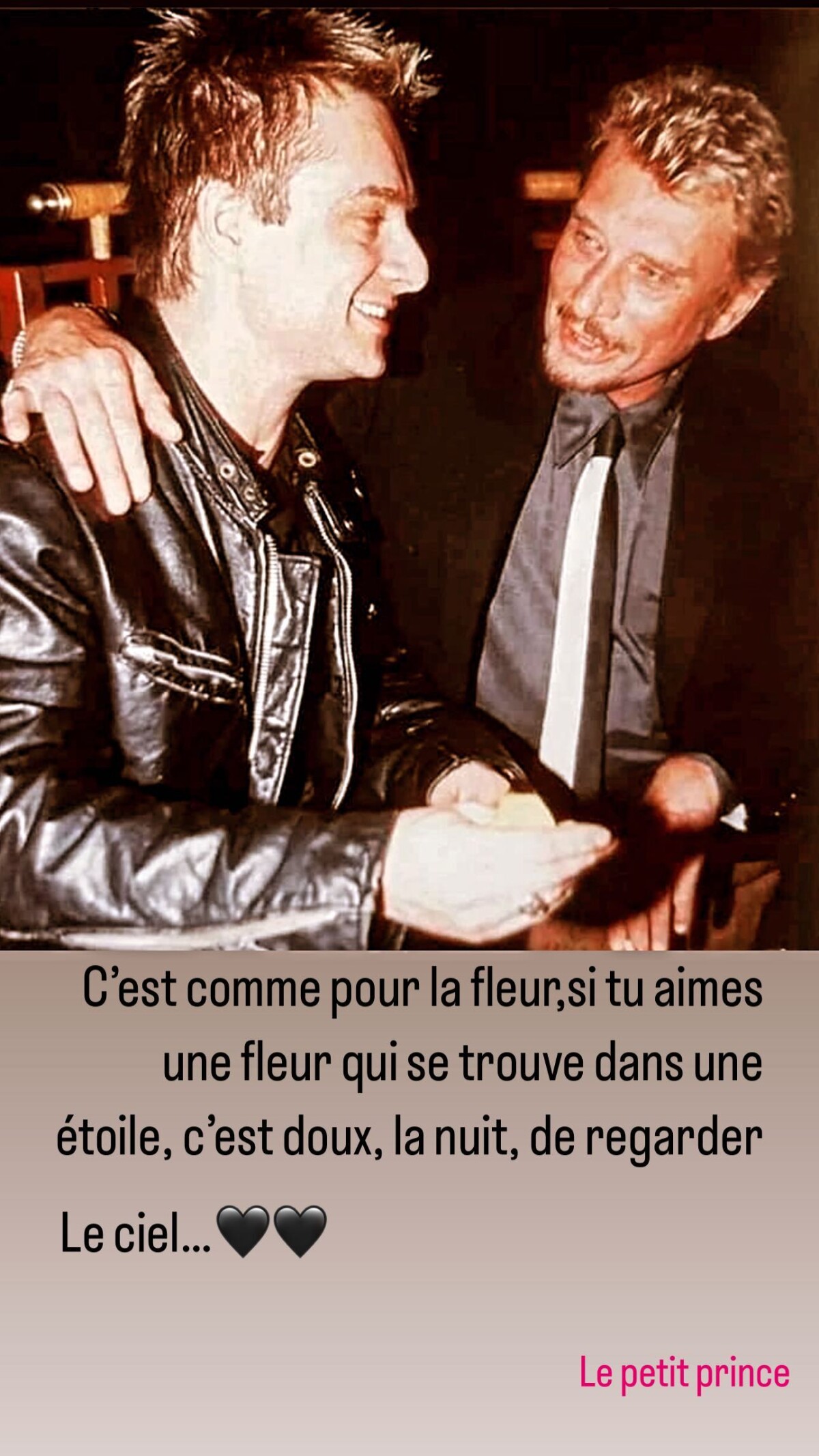 Photo : David Hallyday et son père pour un bel hommage @ Instagram ...