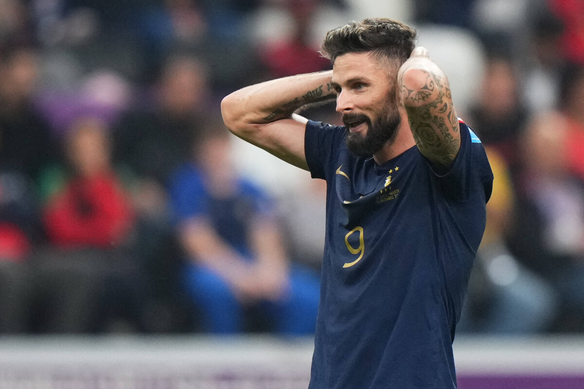 Photo : Olivier Giroud - Match de demi-finale "France - Maroc" lors de ...