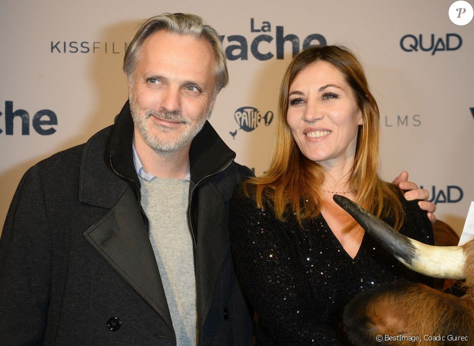 Mathieu Petit et sa compagne Mathilde Seigner à Paris le 14 février ...