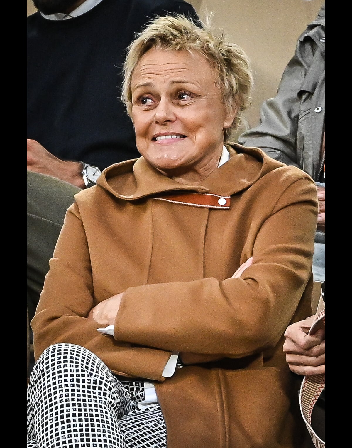 Photo : Muriel Robin en tribune lors des internationaux de France ...