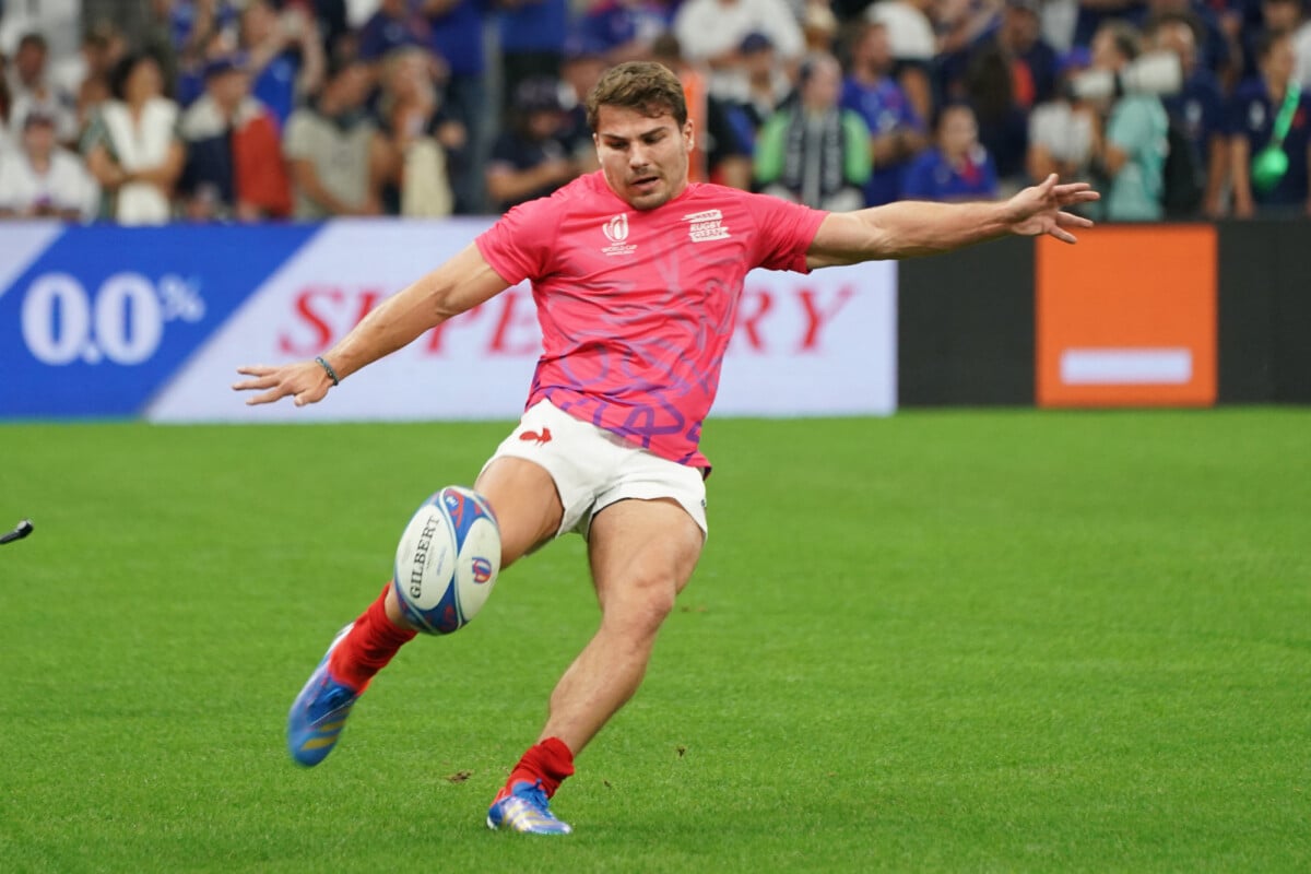 Photo : Antoine Dupont (France) - Coupe du Monde de Rugby France 2023 du match de Poule A entre ...