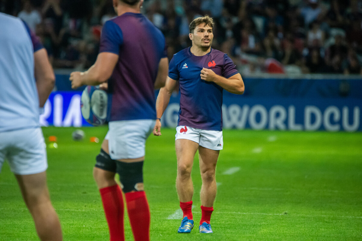 Photo : Antoine Dupont (XV de France) - Coupe du Monde de Rugby France 2023 du match de Poule A ...