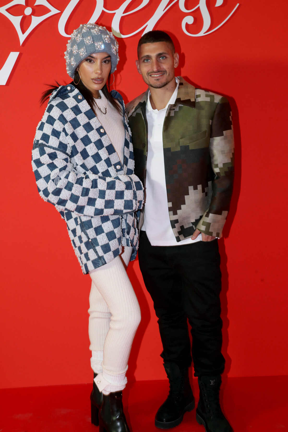 Photo : Jessica Aïdi Verratti et Marco Verratti - Défilé de mode Louis ...