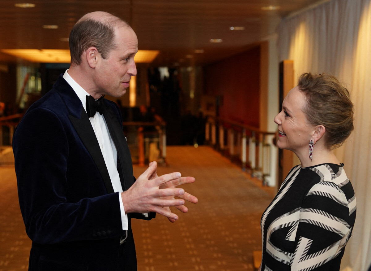 Photo : Le prince William avec Anna Higgs lors des BAFTA awards au ...