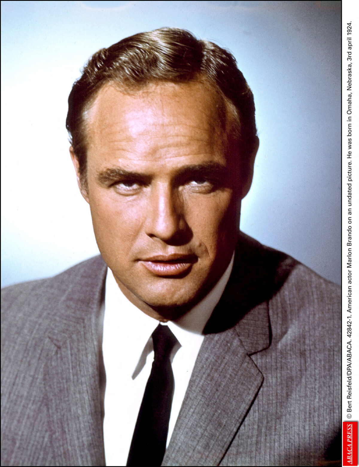 Photo : Photo non datée de Marlon Brando. Il était né dans le Nebraska ...