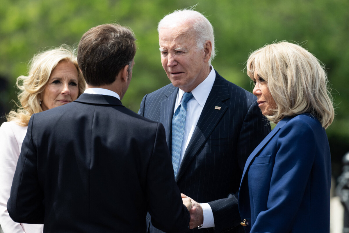 Photo : Emmanuel Macron et sa femme Brigitte Macron, Joe Biden et sa ...