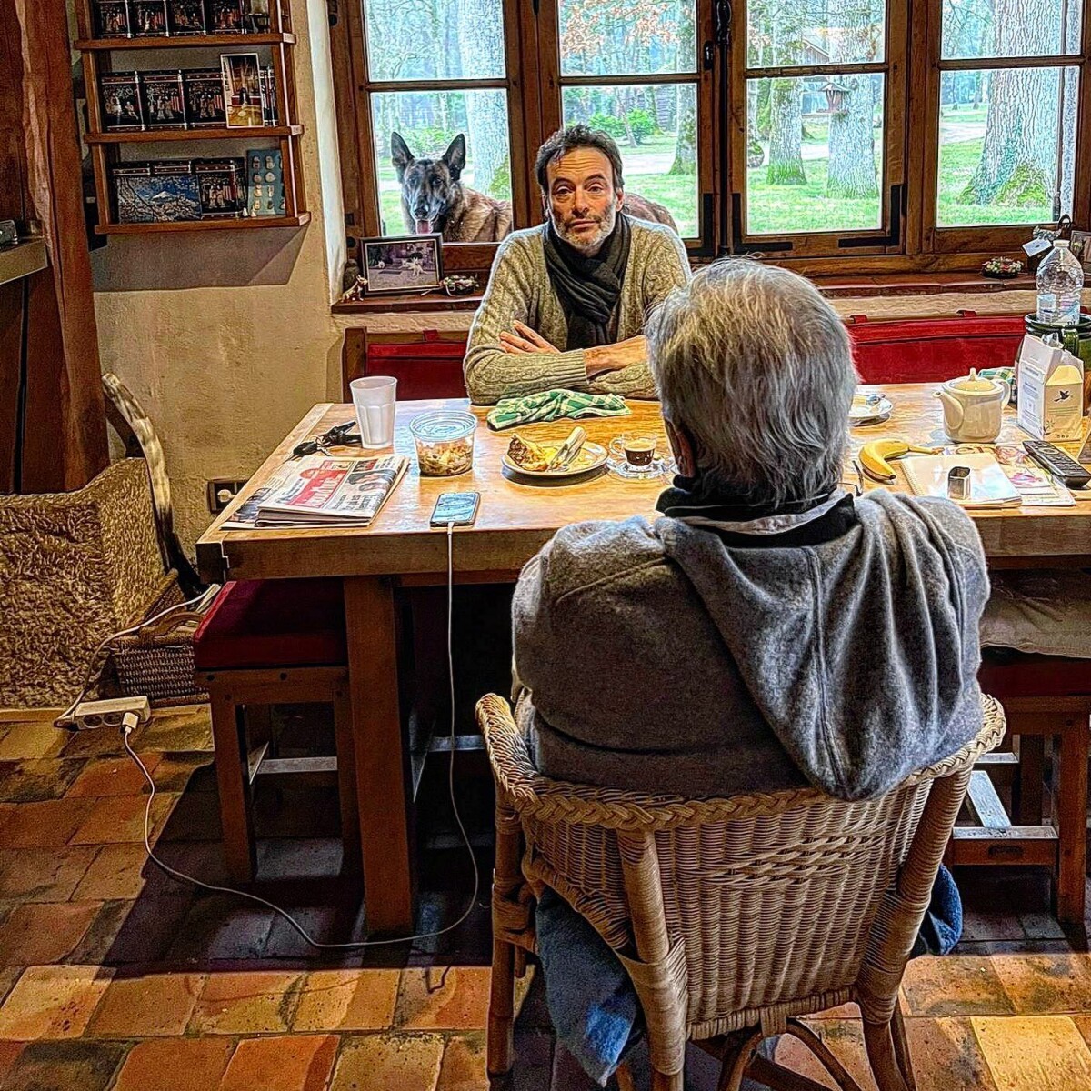 Photo : Photo d'Anthony Delon avec son père Alain Delon et son chien ...