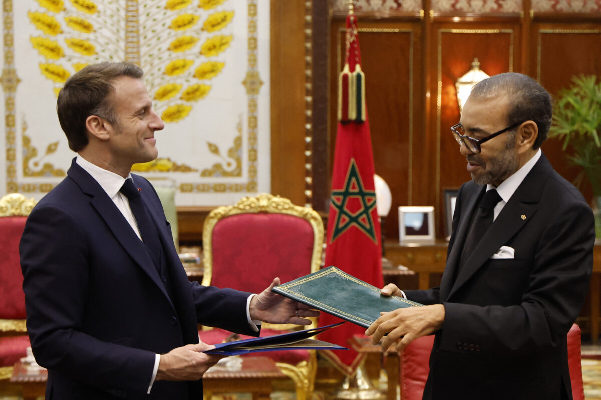 Photo : Le président de la République française Emmanuel Macron et le ...
