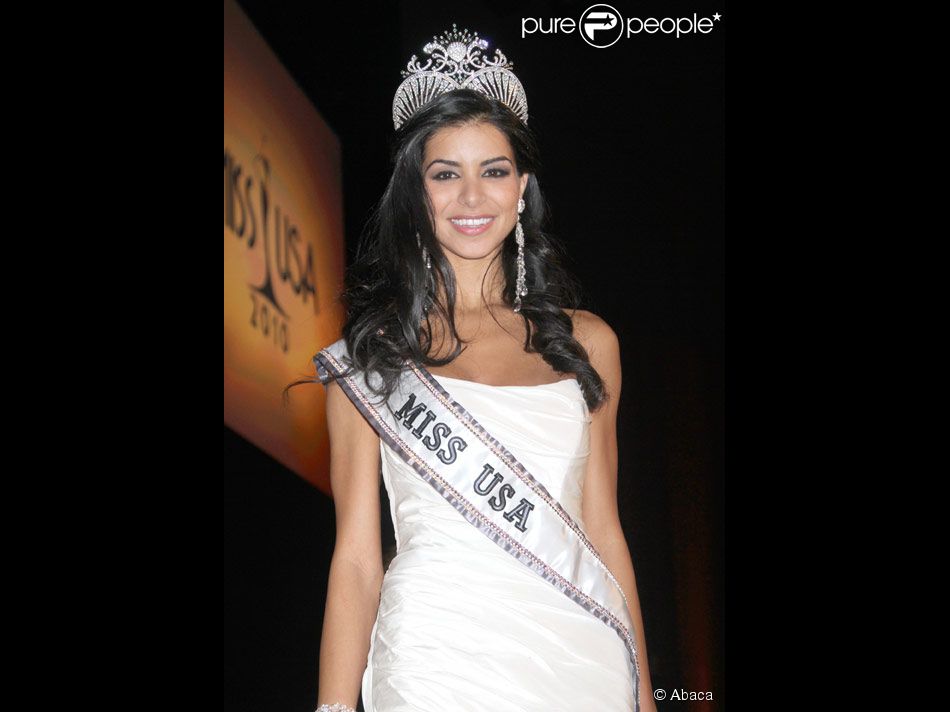 Rima Fakih, Miss USA 2010, pose après son élection, en mai 2010 ...