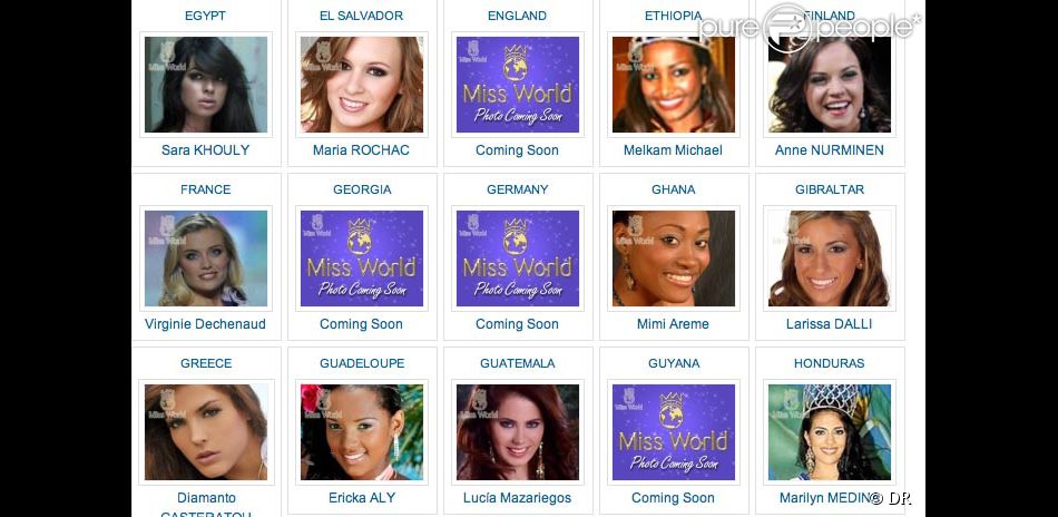 Virginie Dechenaud sur le site de Miss Monde - Purepeople