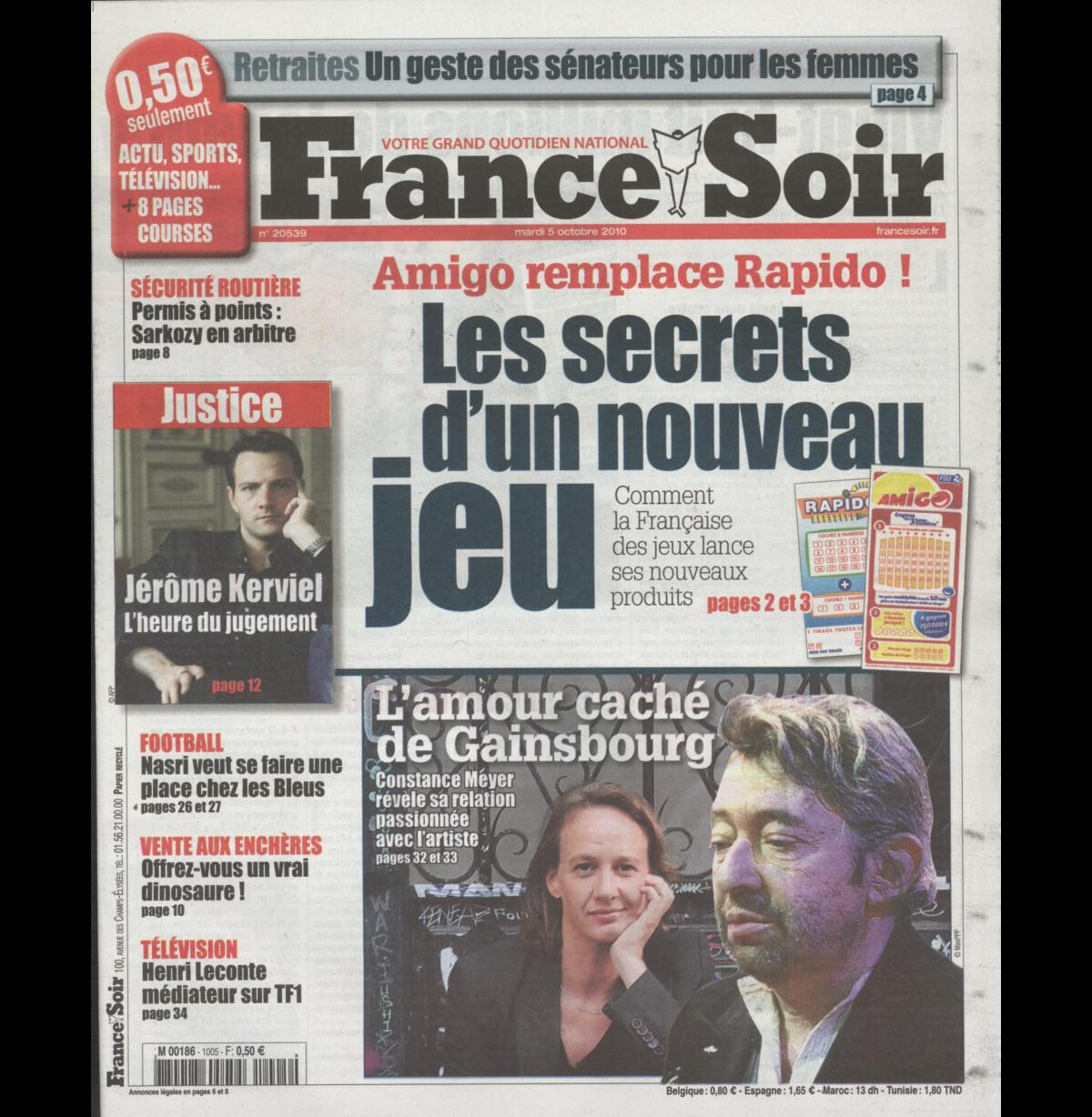 Photo : Constance Meyer et Serge Gainsbourg en couverture de France ...
