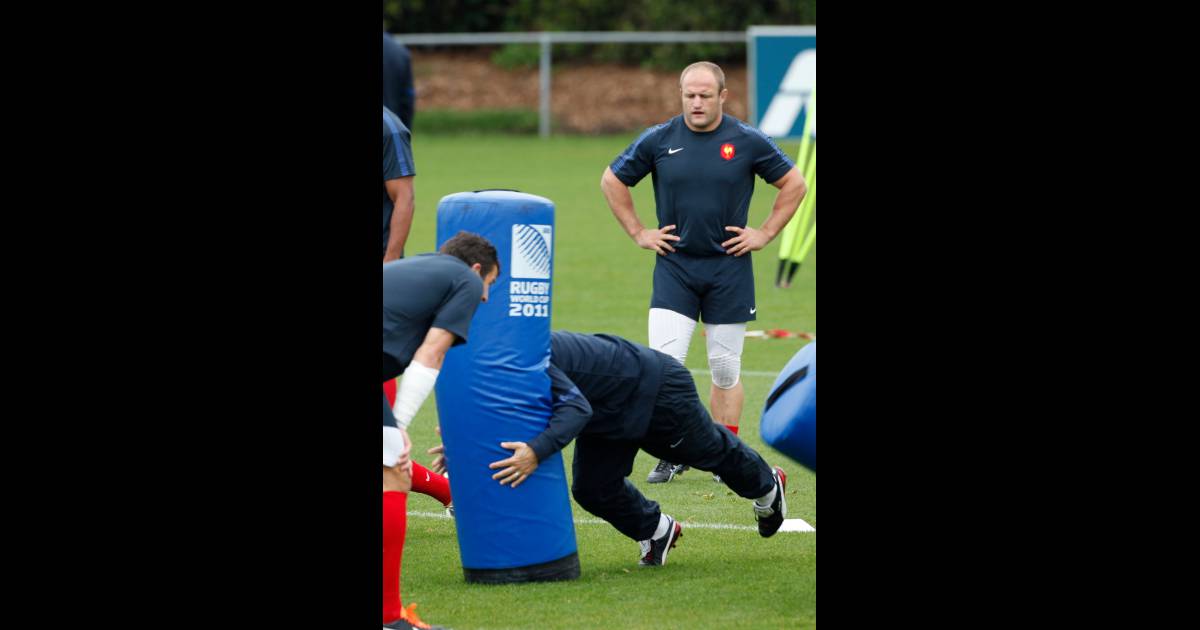 William Servat le 10 octobre lors d'une séance d'entraînement de l ...