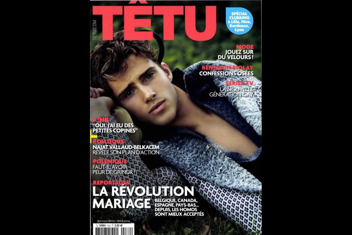 Photo : La couverture du magazine Têtu - novembre 2012. - Purepeople