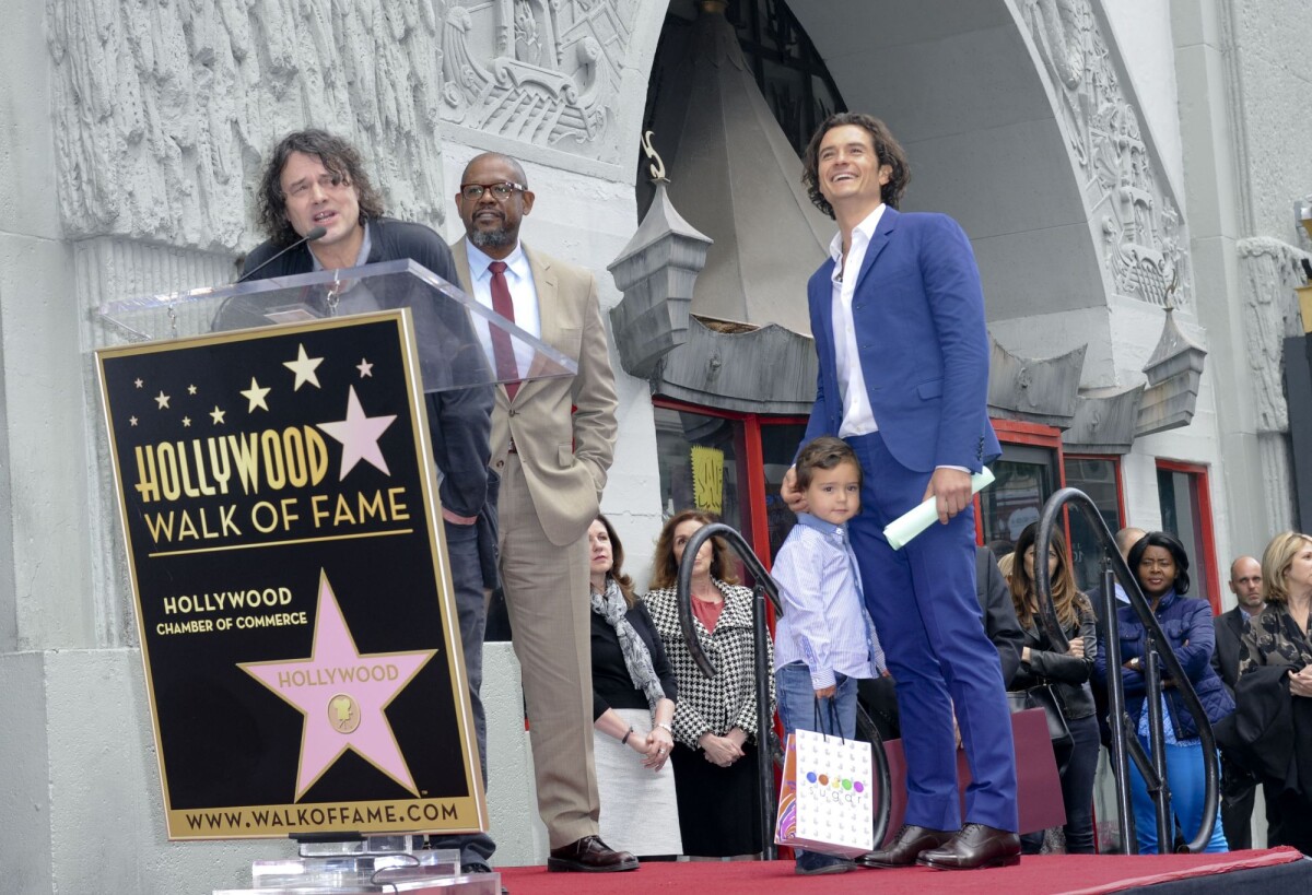Photo : Orlando Bloom et Forest Whitaker sur le Hollywood Walk of Fame ...