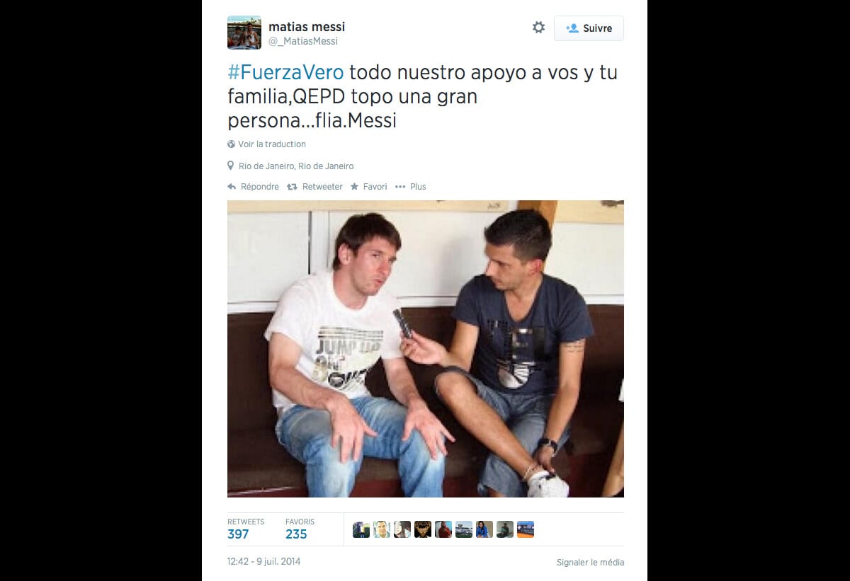 Photo : Matias Messi, le frère de Lionel, rend hommage au journaliste ...