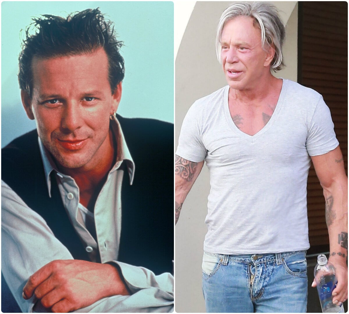 Photo : Mickey Rourke en 1991 vs. Mickey Rourke en 2014. - Purepeople