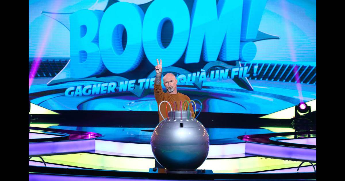 L'animateur Vincent Lagaf' sur le tournage de l'émission Boom! sur TF1 ...